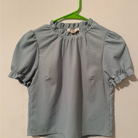 Monteau | Tops | Monteau Light Blue Puff Sleeve Blouse | Poshmark